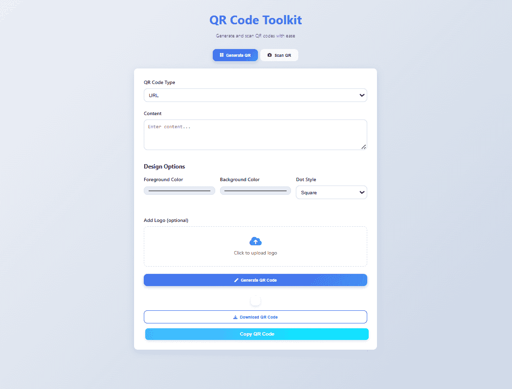 QR Code Toolkit - Generate & Scan QR Codes Online